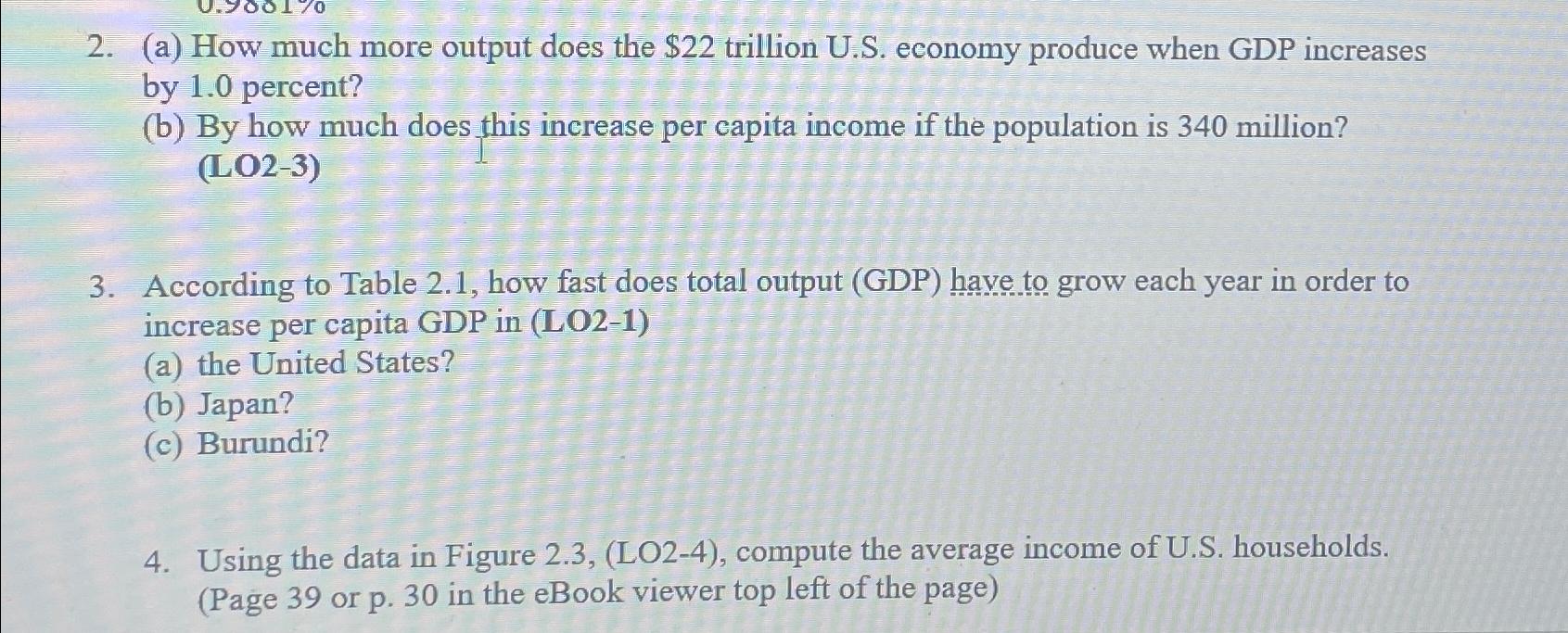 Solved (a) ﻿How much more output does the $22 ﻿trillion U.S. | Chegg.com