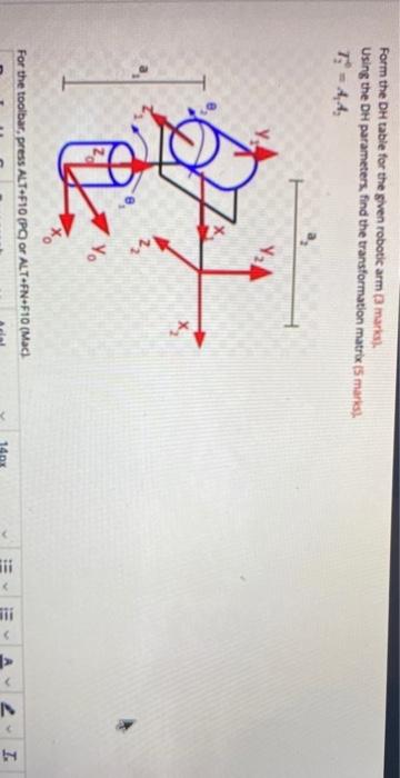 Solved Form the DH table for the given robotic arm marks), | Chegg.com