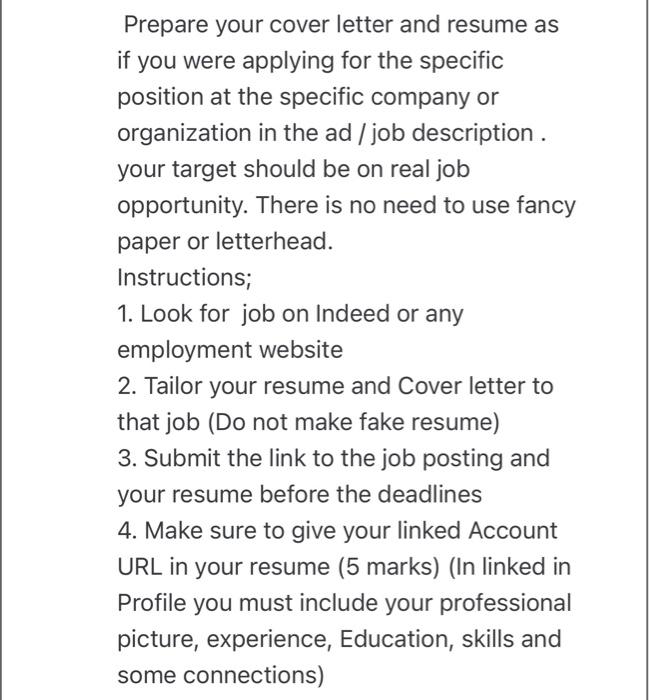 In this assignment, you will create the RESUME and | Chegg.com