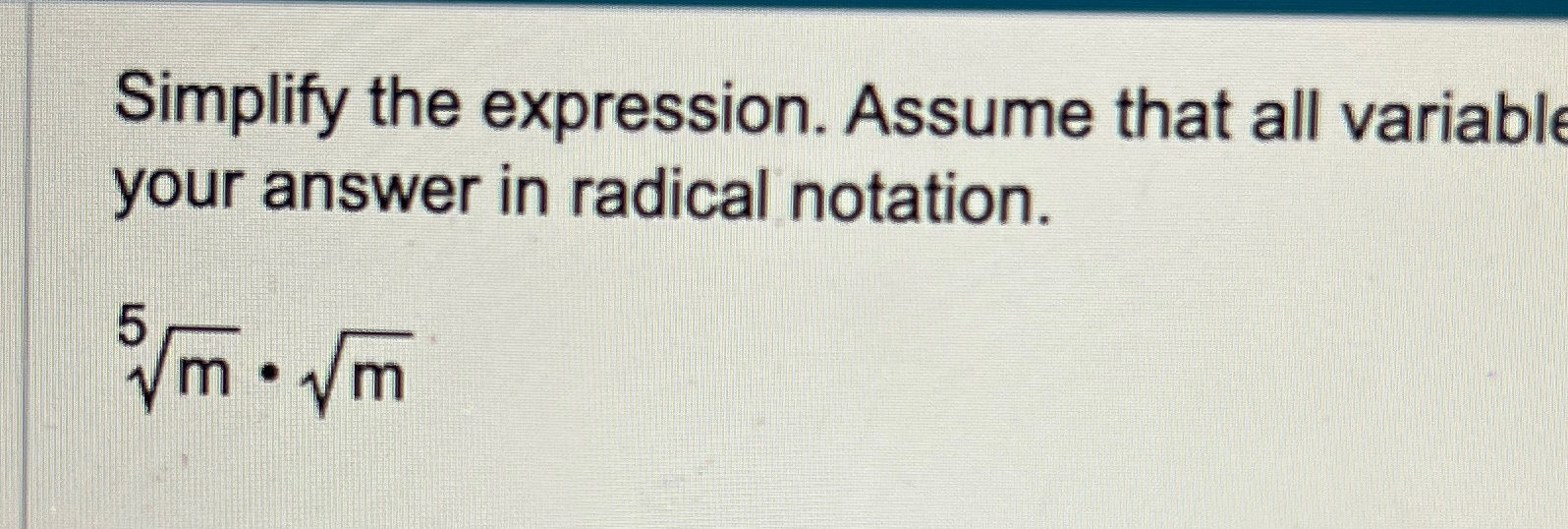 Solved Simplify the expression. Assume that all variable | Chegg.com