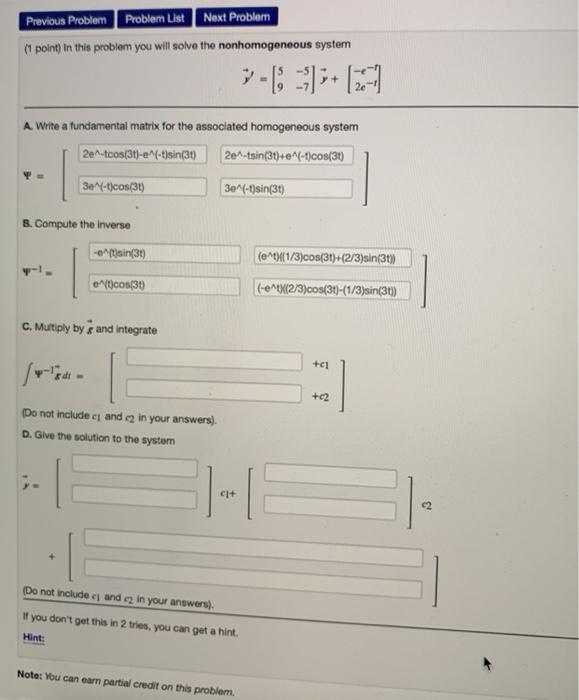 Solved Previous Probler Problem List Next Problem (point) In | Chegg.com