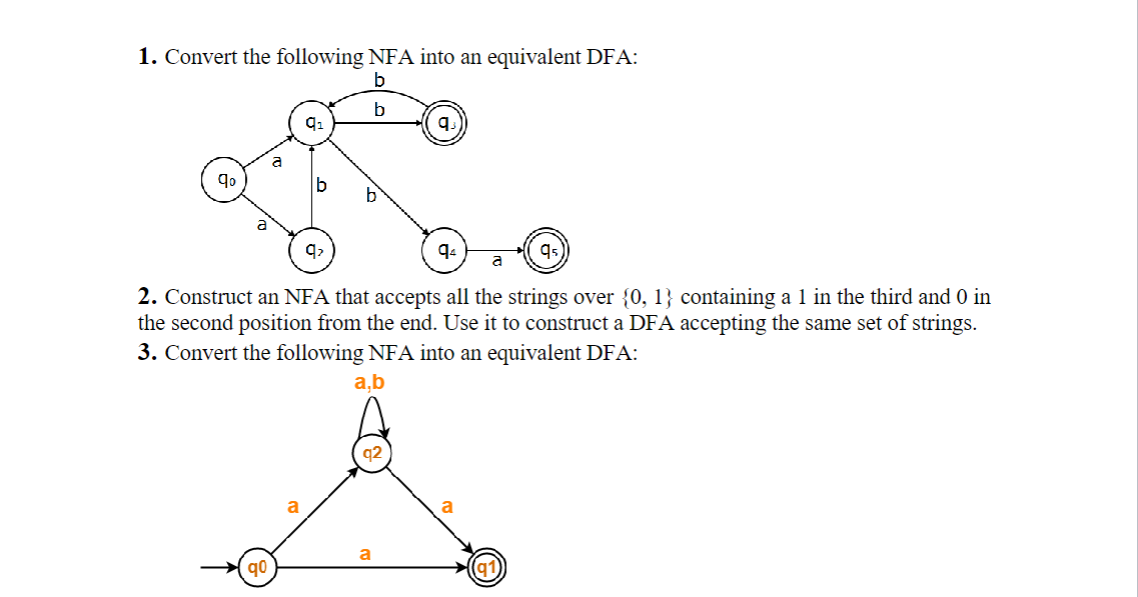 Solved solve these problemsConvert the following NFA into an | Chegg.com