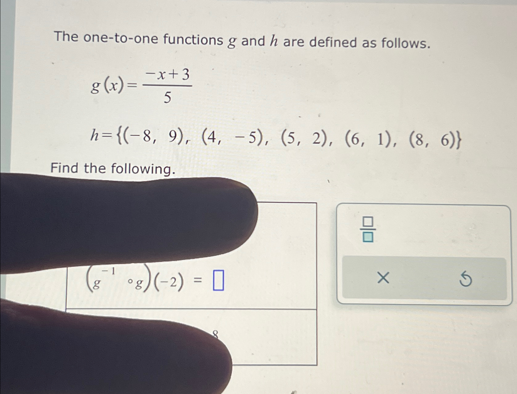 Solved The one-to-one functions g ﻿and h ﻿are defined as | Chegg.com