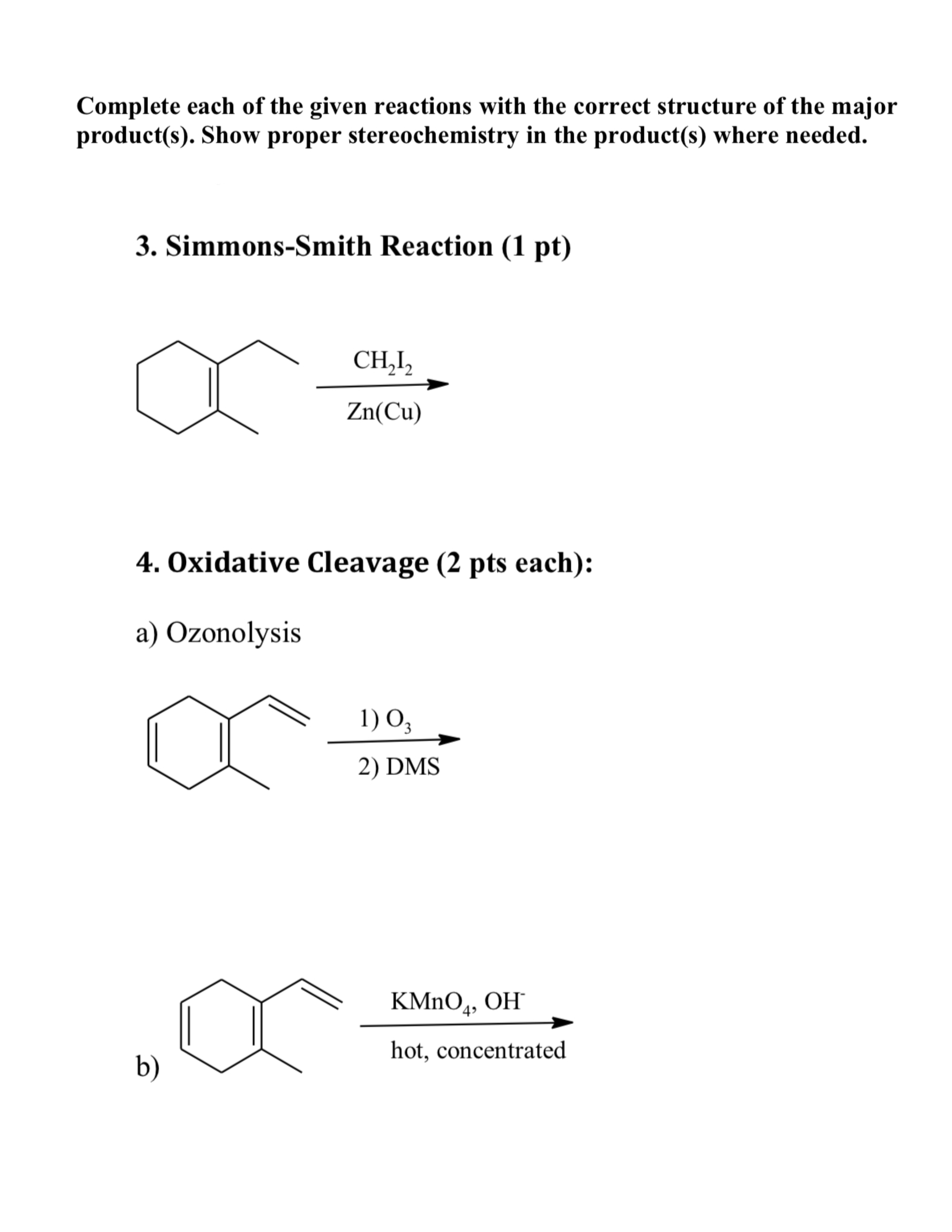 Solved Complete each of the given reactions with the correct | Chegg.com