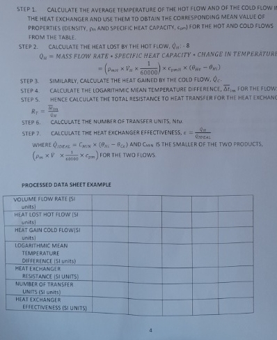 STEP 1. ﻿CALCULATE THE AVERAGE TEMPERATURE OF THE HOT | Chegg.com