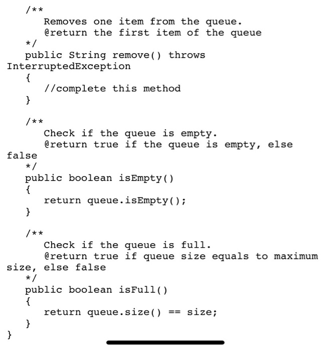 2. Multithread/Queue Implement a Queue class whose | Chegg.com
