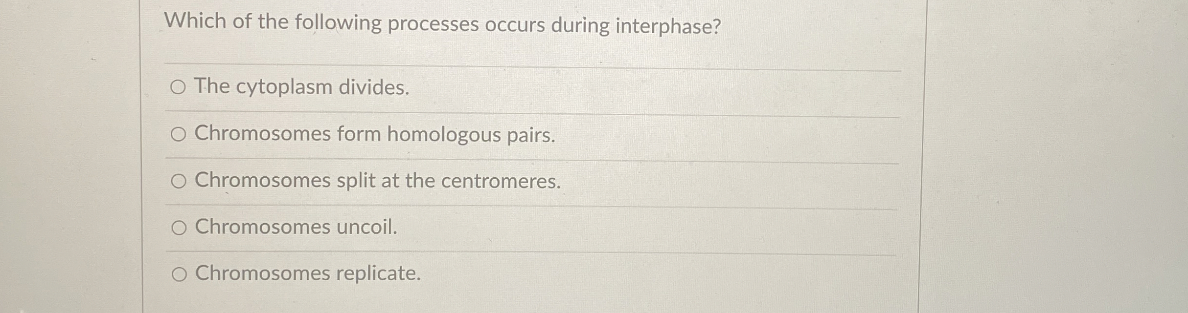 Solved Which of the following processes occurs during | Chegg.com