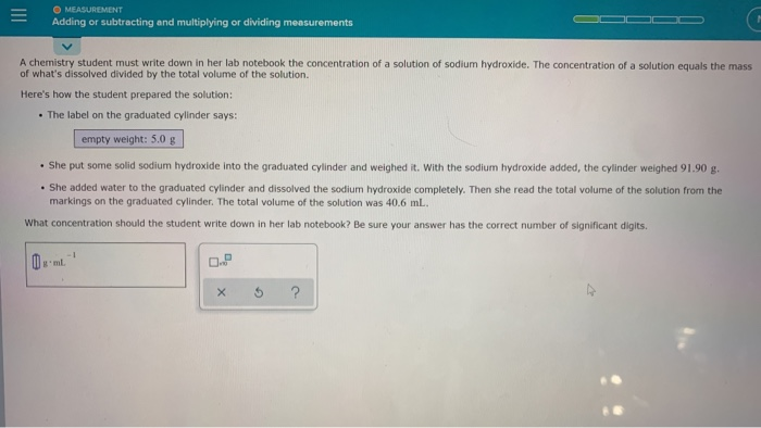 Solved O MEASUREMENT Adding or subtracting and multiplying | Chegg.com