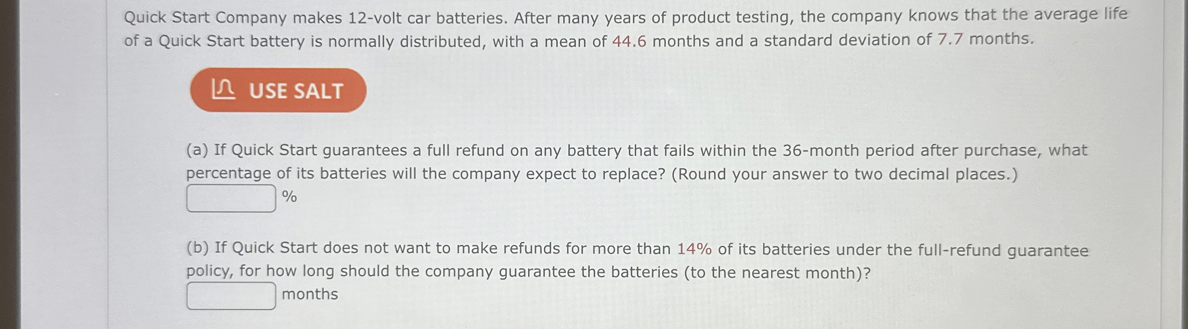 Solved Quick Start Company makes 12-volt car batteries. | Chegg.com