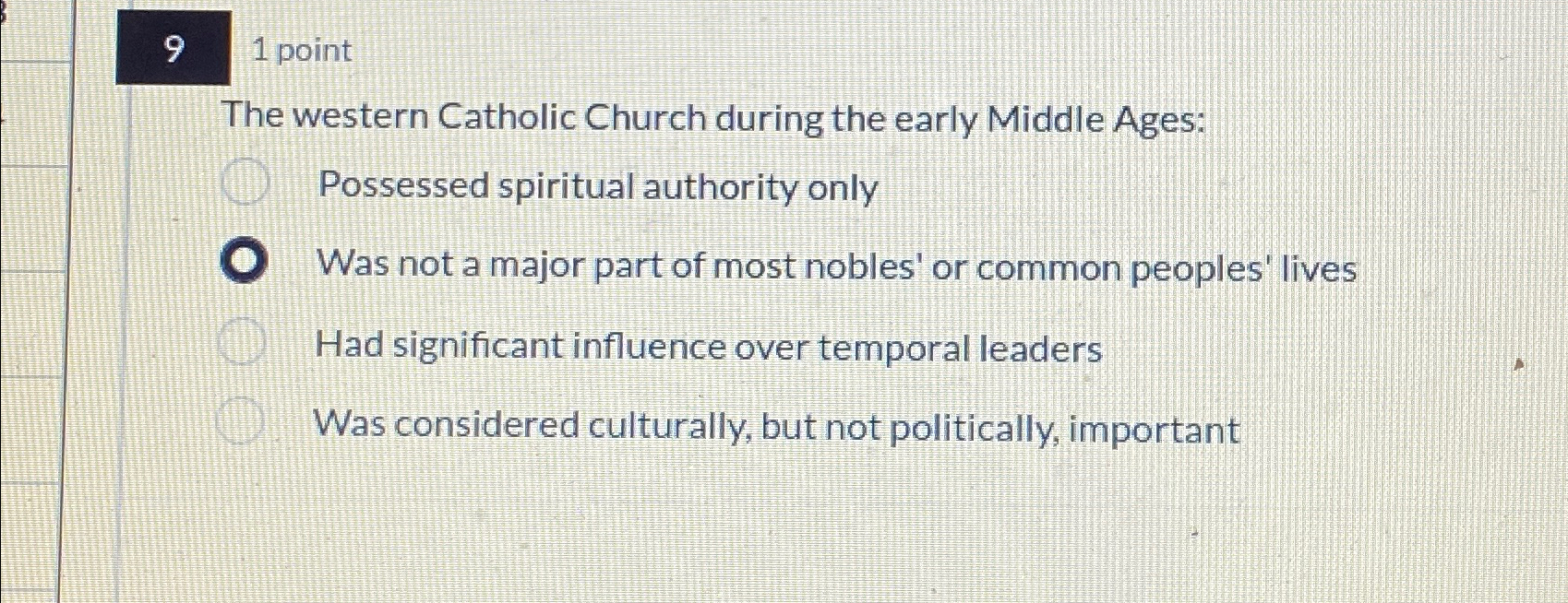 Solved The western Catholic Church during the early Middle | Chegg.com