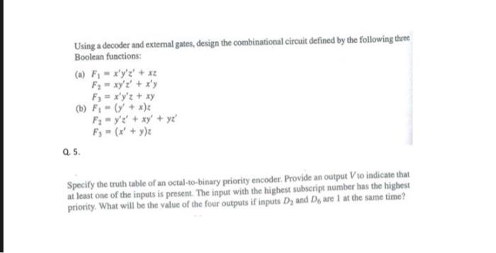 Solved Design a full-subtractor circuit with three inputs, | Chegg.com
