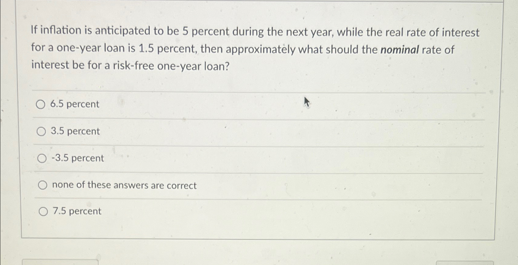 Solved If inflation is anticipated to be 5 ﻿percent during | Chegg.com