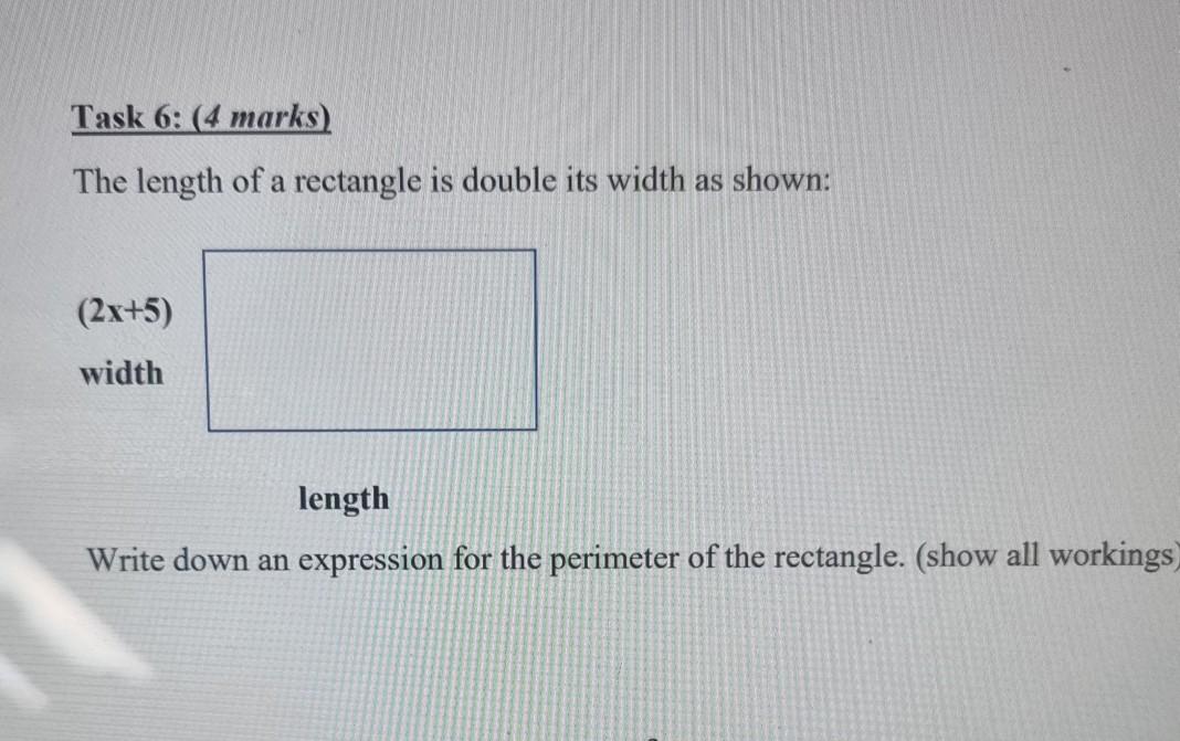 Solved Task 6: (4 marks) The length of a rectangle is double | Chegg.com