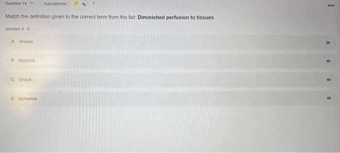 Solved Match the definition given to the correct term from | Chegg.com