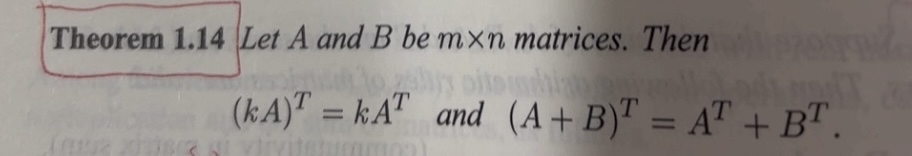Solved Theorem 1.14 ﻿Let A and B ﻿be m×n ﻿matrices. | Chegg.com