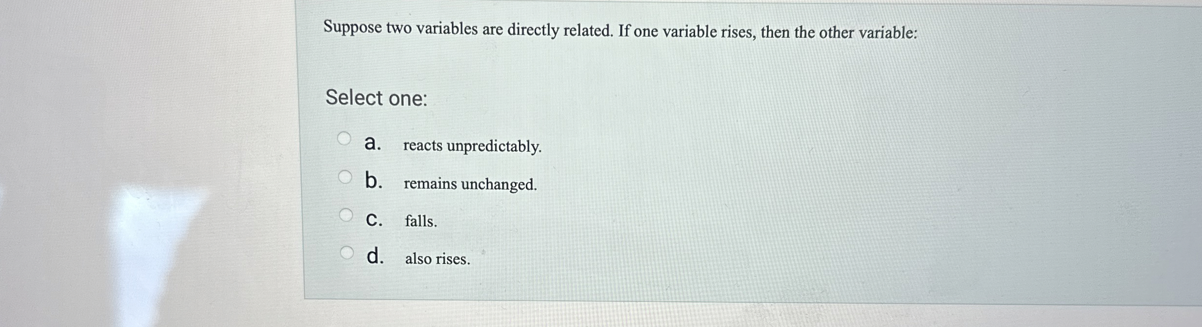Solved Suppose two variables are directly related. If one | Chegg.com