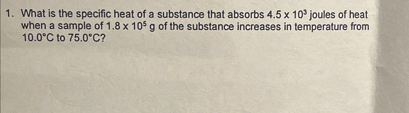 Solved What is the specific heat of a substance that absorbs | Chegg.com