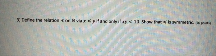 Solved 3) Define the relation | Chegg.com