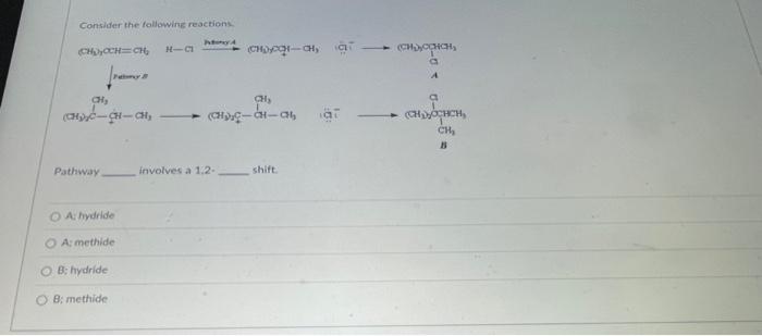 Solved Consider the followire reactions. Pathway involves a | Chegg.com