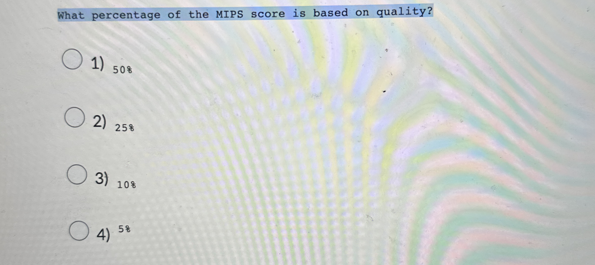 Solved What percentage of the MIPS score is based on | Chegg.com