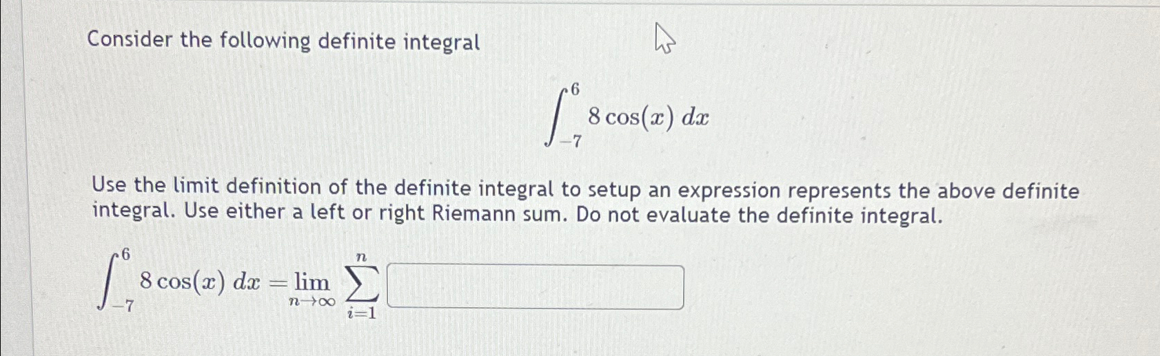 Solved Consider the following definite | Chegg.com