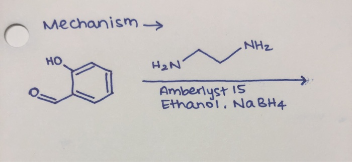 Solved Mechanism „NH2 H2N Amberlyst 15 Ethanol, NaBH4 | Chegg.com