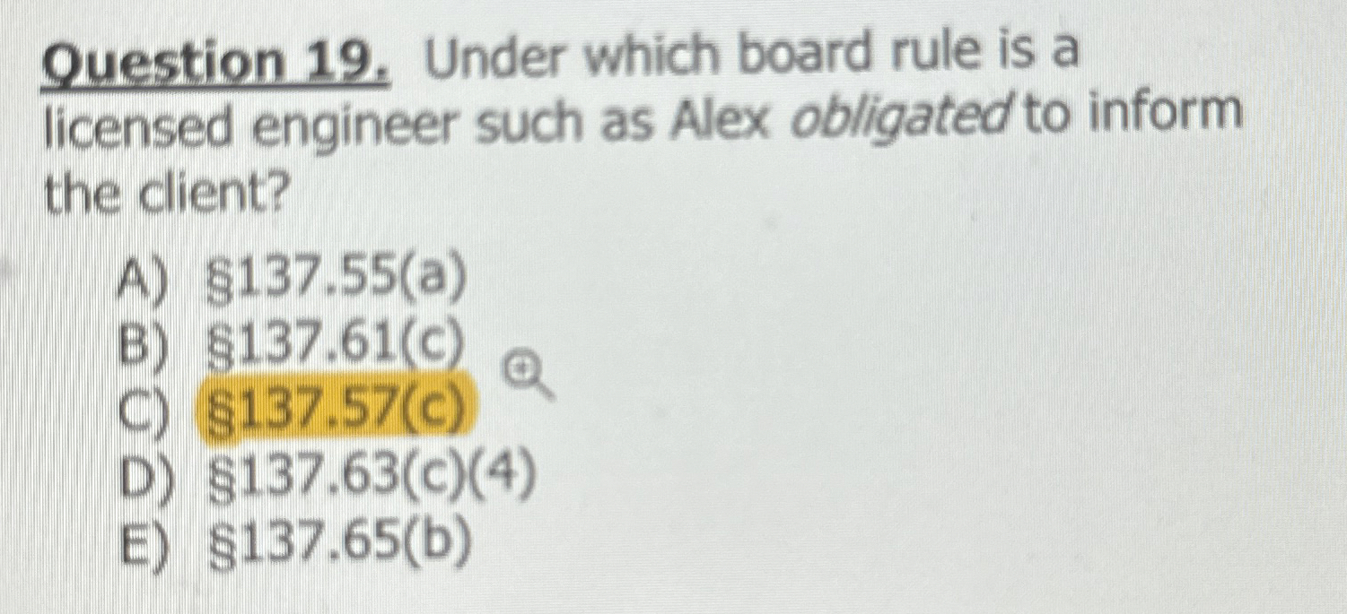 Solved Question 19. ﻿Under which board rule is alicensed | Chegg.com