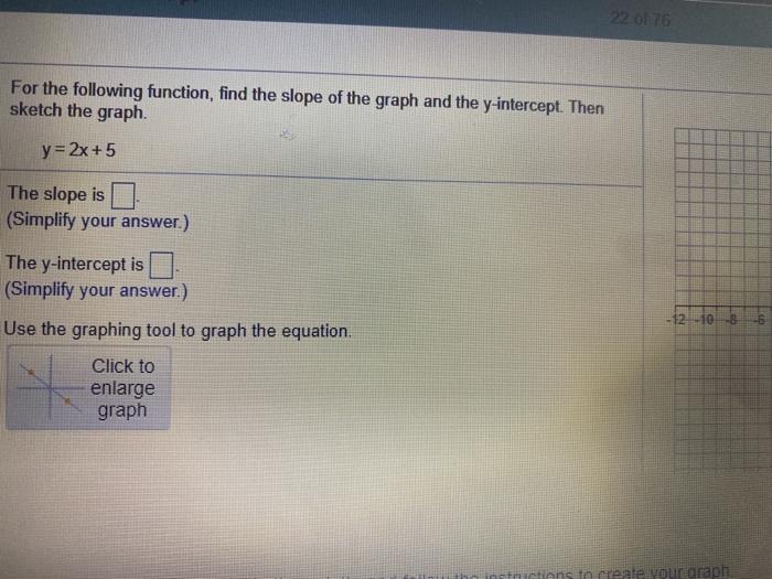 Solved 22 0176 For the following function, find the slope of | Chegg.com