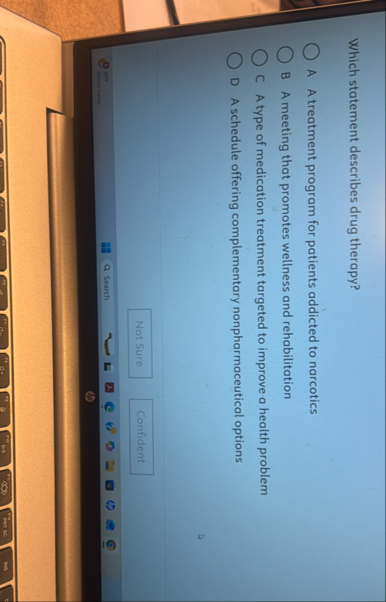 Solved Which statement describes drug therapy?\geoquad A A | Chegg.com