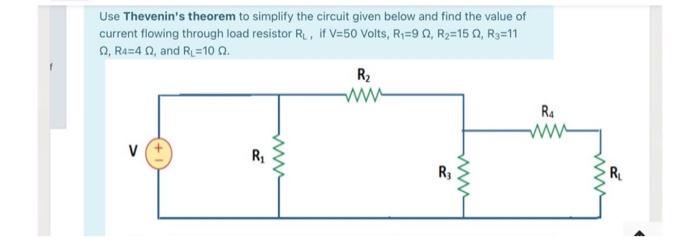 Solved Use Thevenin's theorem to simplify the circuit given | Chegg.com