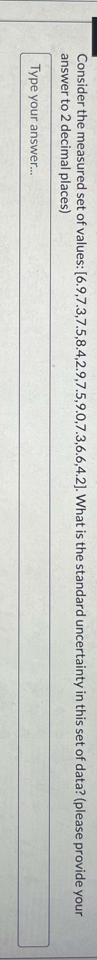 Solved Consider the measured set of values: | Chegg.com