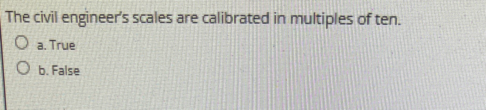 Solved The civil engineer's scales are calibrated in | Chegg.com