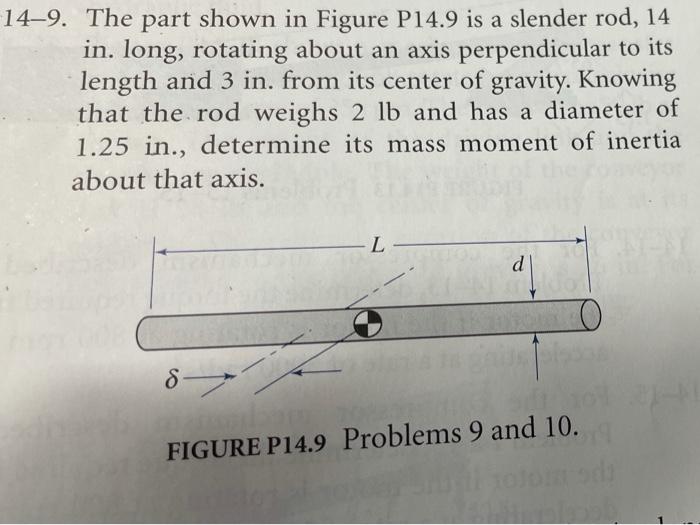 Solved The part shown in figure p14.9 is a slender rod, 14 | Chegg.com