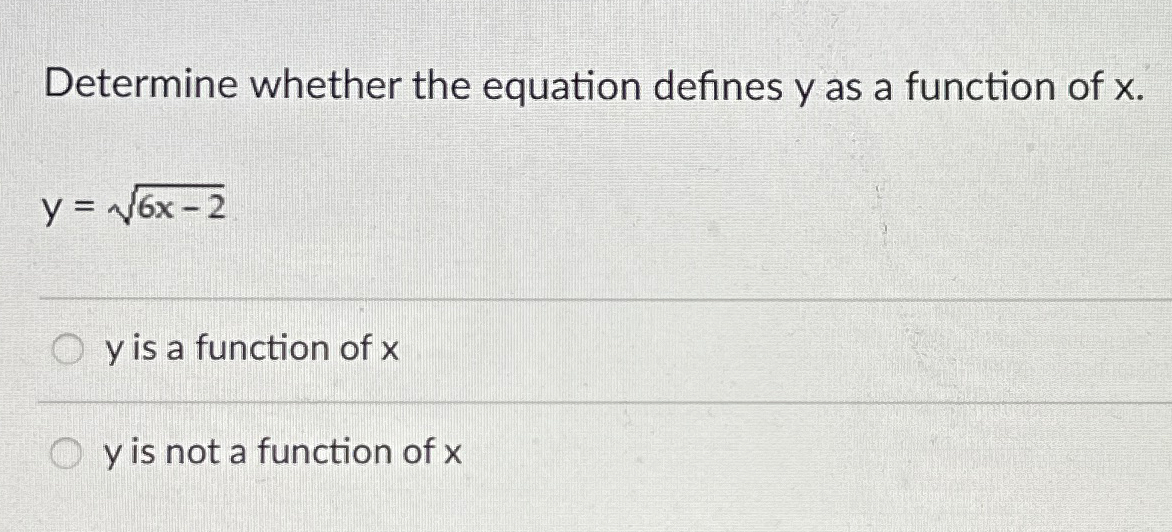 Solved Determine whether the equation defines y ﻿as a | Chegg.com