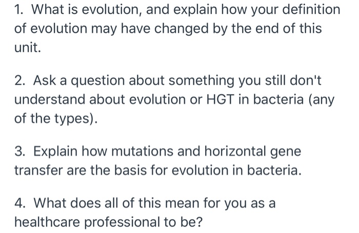 Solved 1. What is evolution, and explain how your definition | Chegg.com
