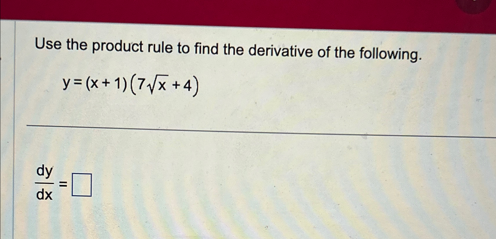 Solved Use the product rule to find the derivative of the | Chegg.com