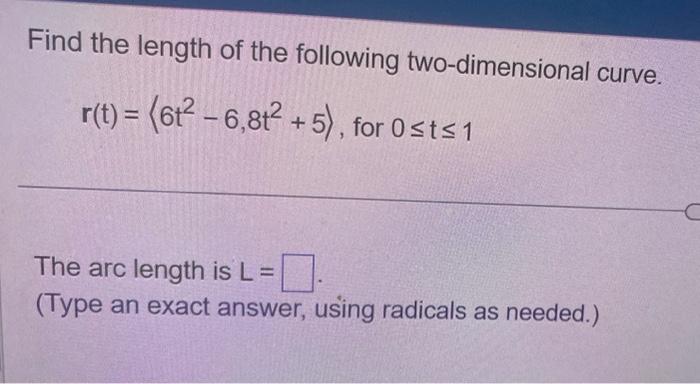 Solved Find the length of the following two-dimensional | Chegg.com