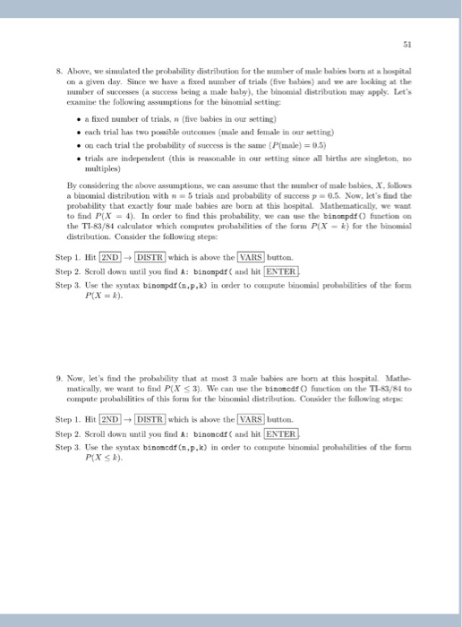 Solved 12. Using the binompdf() function, fill out the | Chegg.com
