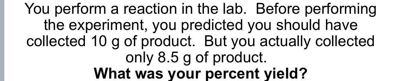 Solved You perform a reaction in the lab. Before performing | Chegg.com
