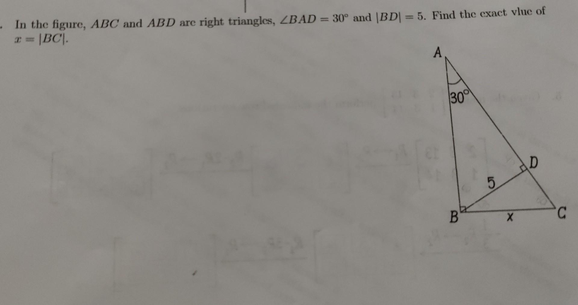 Solved In the figure, ABC and ABD are right triangles, | Chegg.com