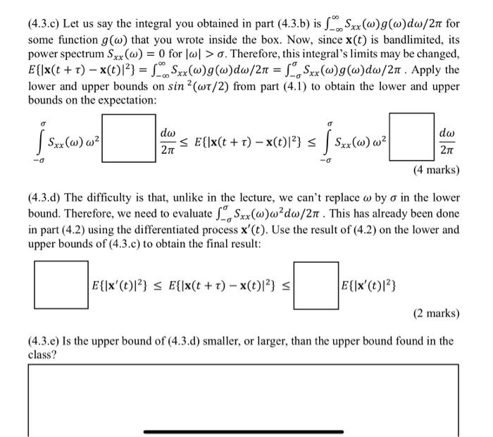 Solved 4.3) (4.3.a) Express the expectation of the square of | Chegg.com