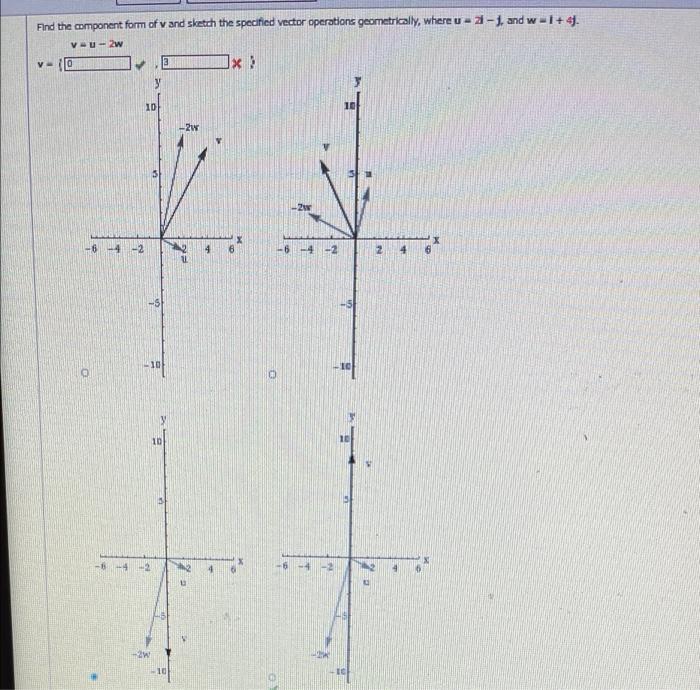 Solved Find the component form of vand sketch the specified | Chegg.com