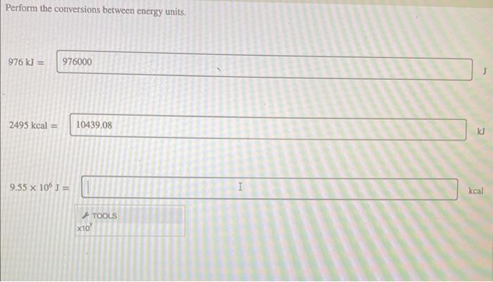 Solved Perform the conversions between energy units. 976 kJ= | Chegg.com