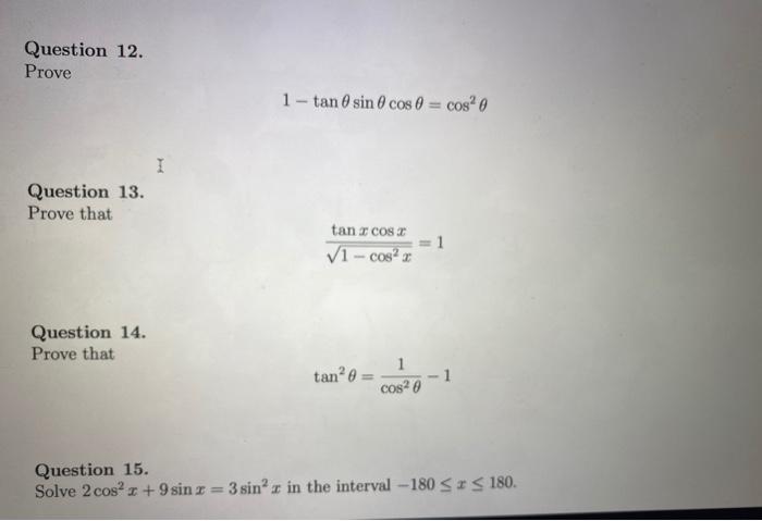 Solved Question 1. Verify the trigonometric identity sin(2A) | Chegg.com