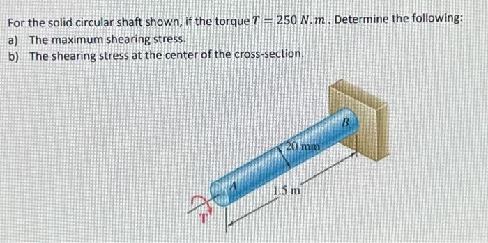 Solved For the solid circular shaft shown, if the torque T P | Chegg.com