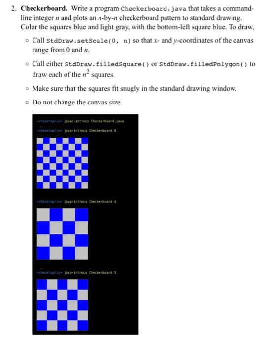 Solved 2 Checkerboard Write A Program Checkerboard Java