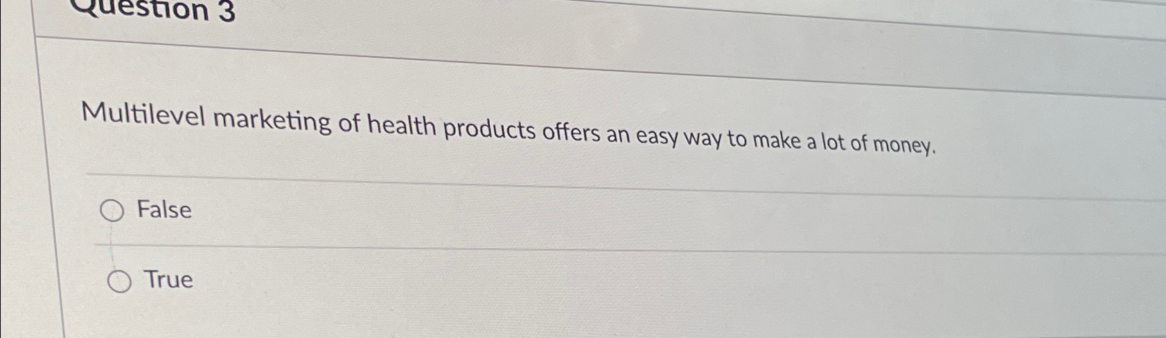 Solved Multilevel marketing of health products offers an | Chegg.com