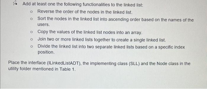 Solved - The SLL class must implement an ILinkedListADT | Chegg.com
