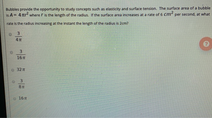 Solved Bubbles provide the opportunity to study concepts | Chegg.com