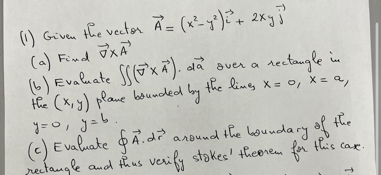 Solved (1) ﻿Given the vector | Chegg.com